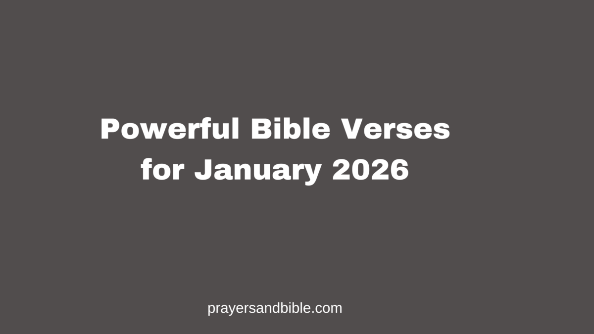 Powerful Bible Verses for January 2026 - Prayers & Bible